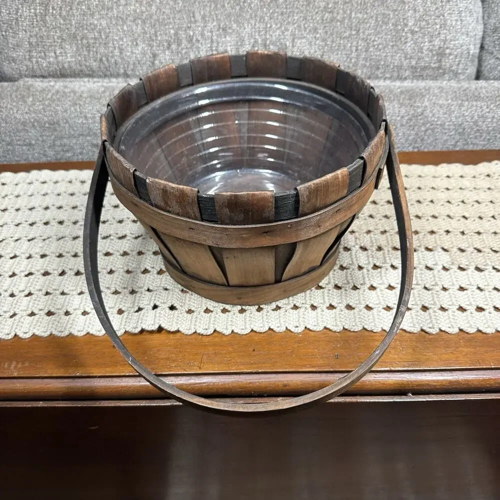 Unbranded | Accents | Rustic Primitive Style Dark Wood Slat Planter ...